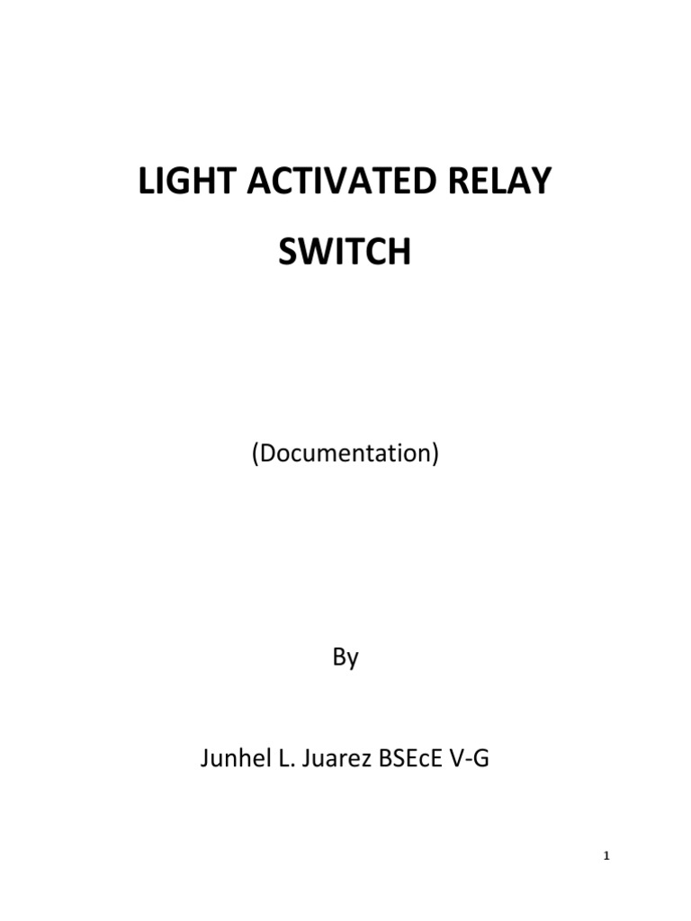 Light Activated Relay | PDF | Relay | Electronic Circuits