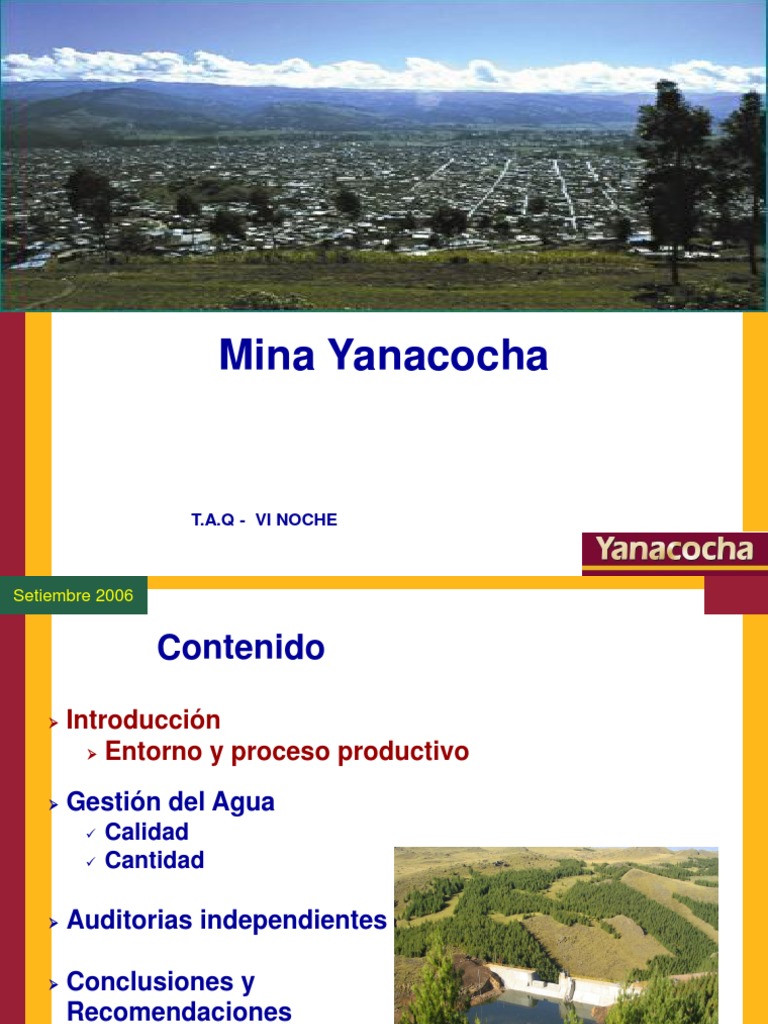 YANACOCHA | PDF | Reservorio | Agua