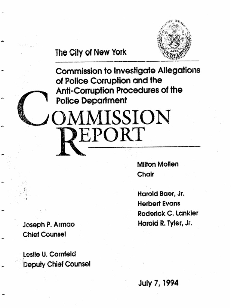1994-07-07 Mollen Commission - NYPD (Report) | PDF