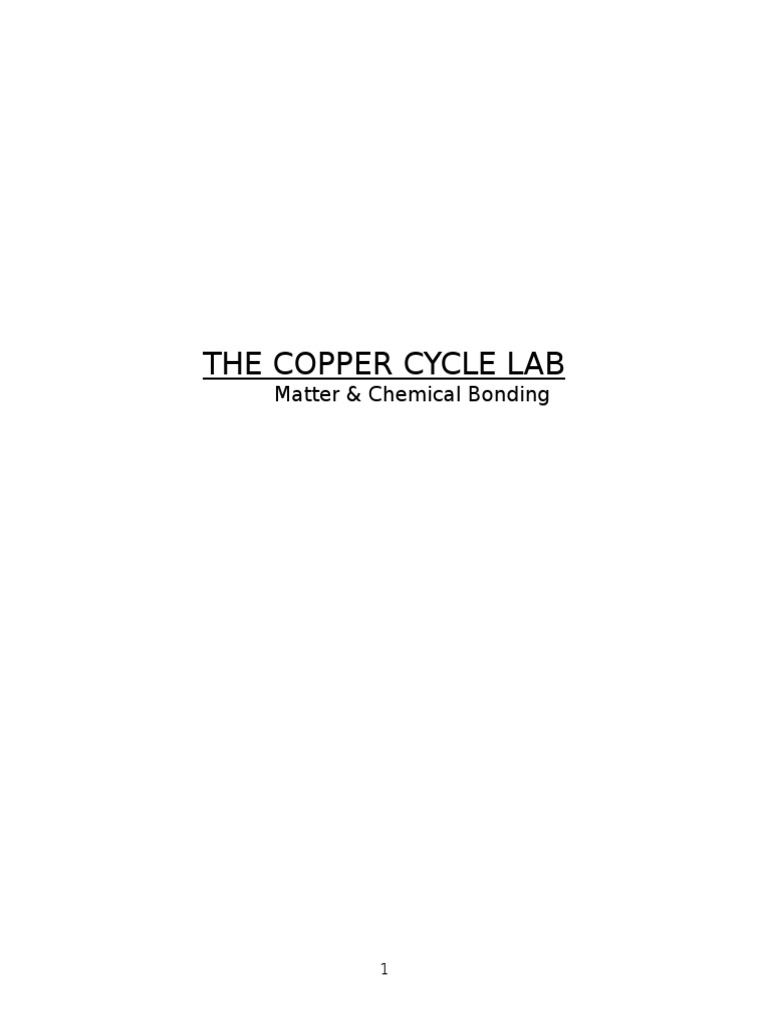The Copper Cycle Lab | Chemical Reactions | Hydroxide