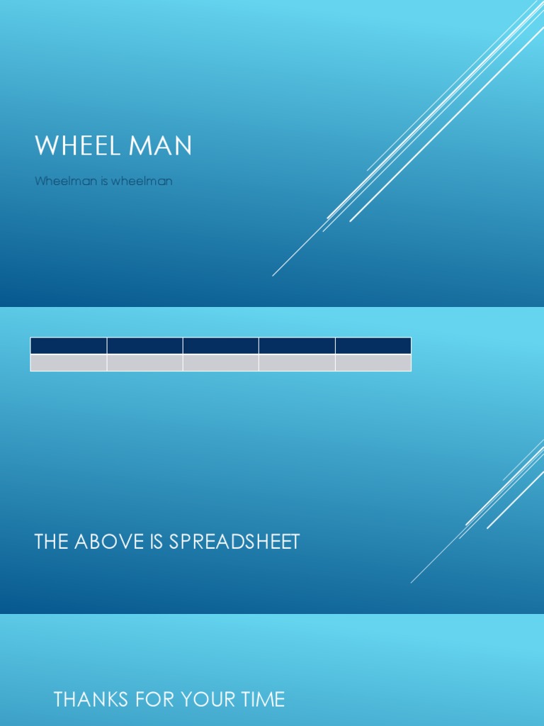 Wheel Man: Wheelman Is Wheelman | PDF