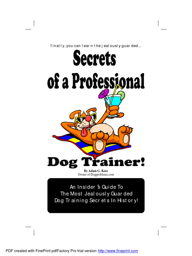 Secrets Book of A Professional Dog Trainer | PDF | Dog Training | Dog ...