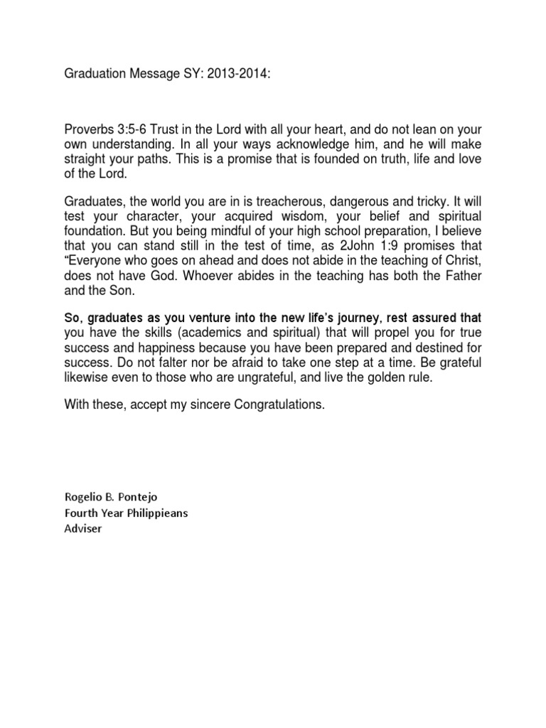Graduation Message | PDF
