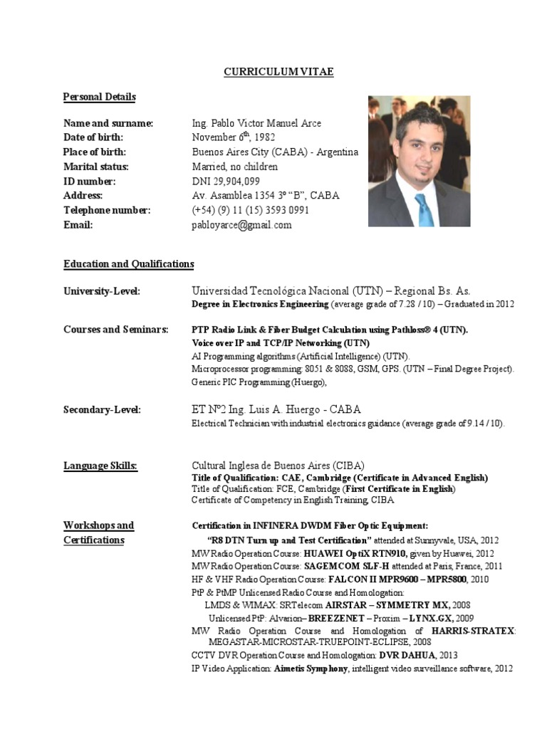 Pablo Arce CV (English) v5 | PDF | Closed Circuit Television | Nokia