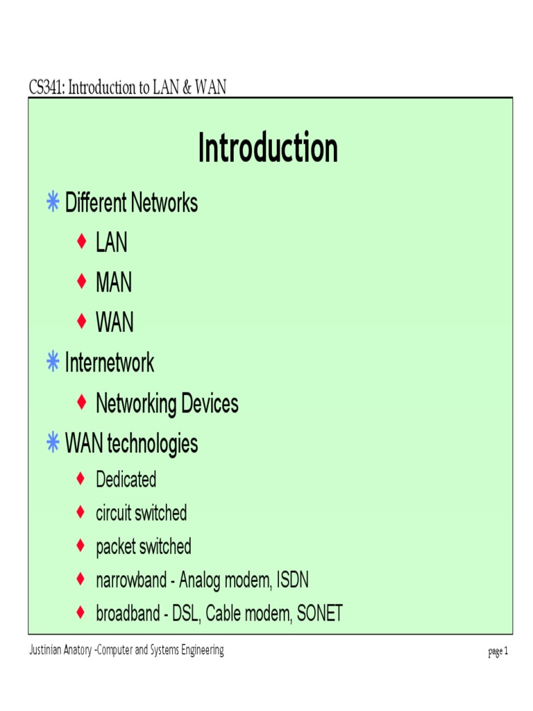 Introduction To LAN and WAN | PDF | Wide Area Network | Computer Network