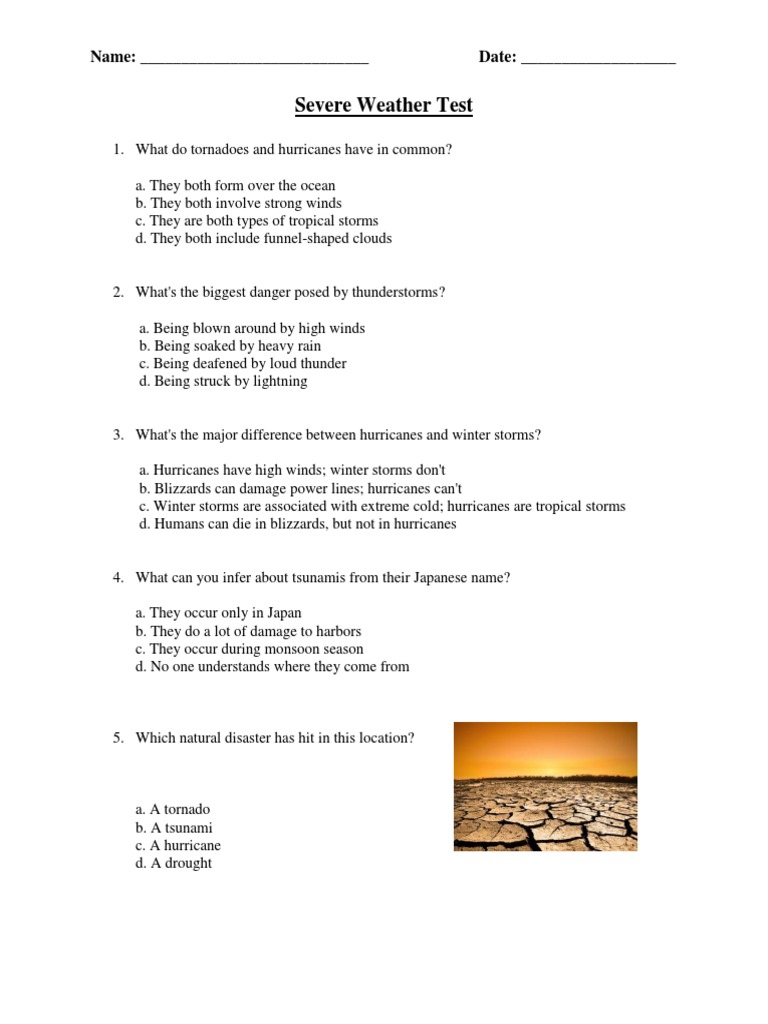 Eeu 205 Summative Assessment Severe Weather Test | PDF | Travel | Law