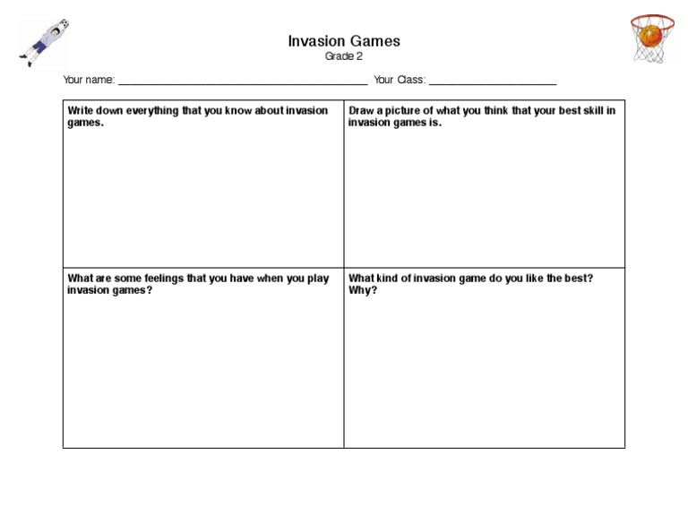 Invasion Games Reflection for Grade 2 | PDF | Games & Activities
