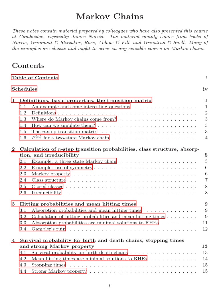 Markov Chains | PDF | Markov Chain | Mathematical Objects