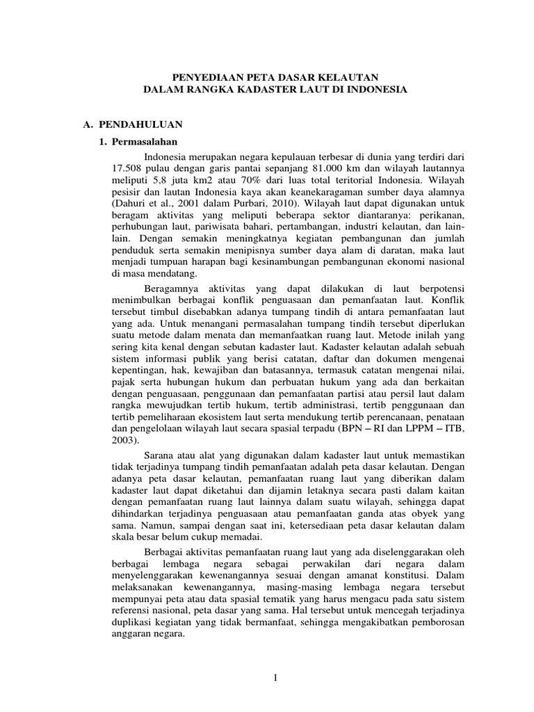 Peta Dasar Kelautan untuk Kadaster Laut | PDF | Sains & Matematika