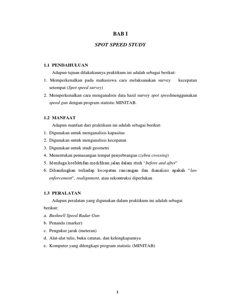 Spot Speed Study | PDF