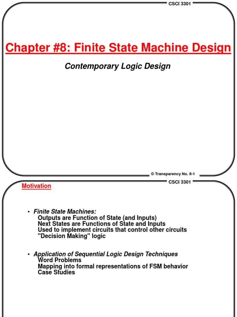 Finite State Machine Design | PDF | Electronic Design | Computer ...