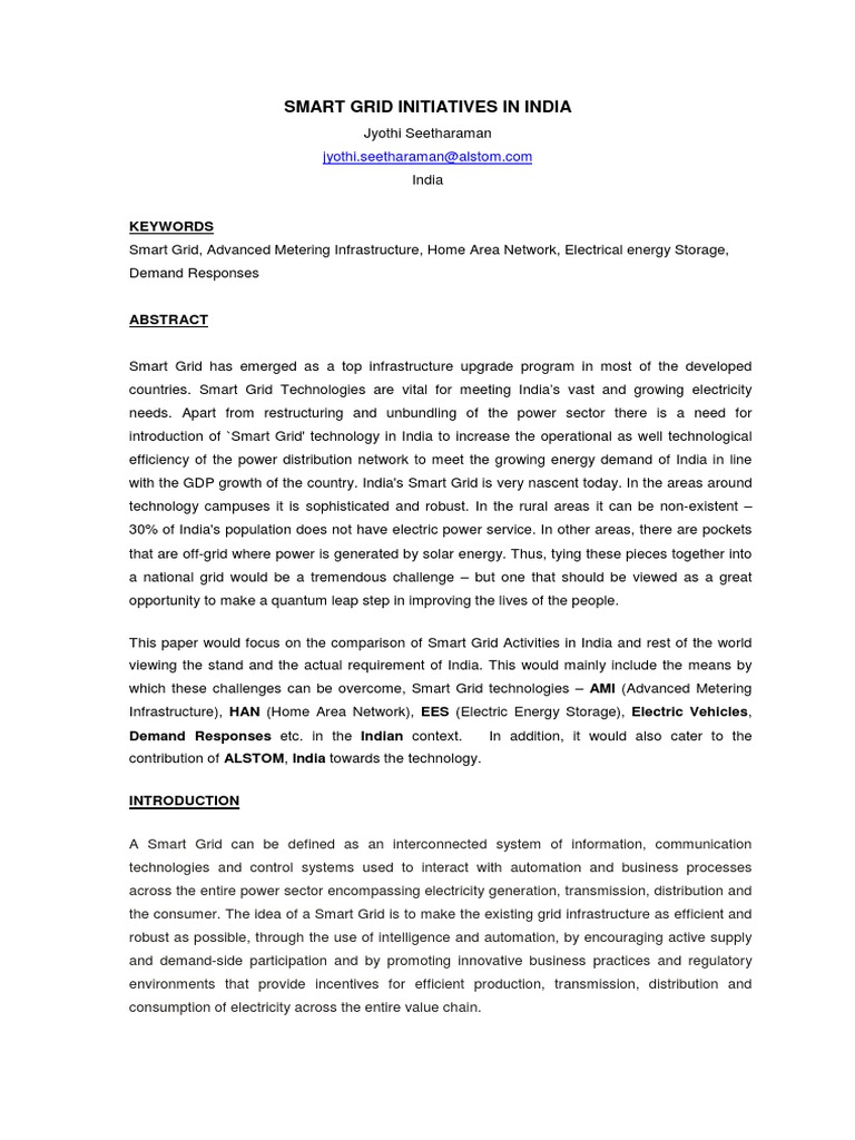 Microsoft Word - Smart Grid Initiatives in India - Final Paper ...