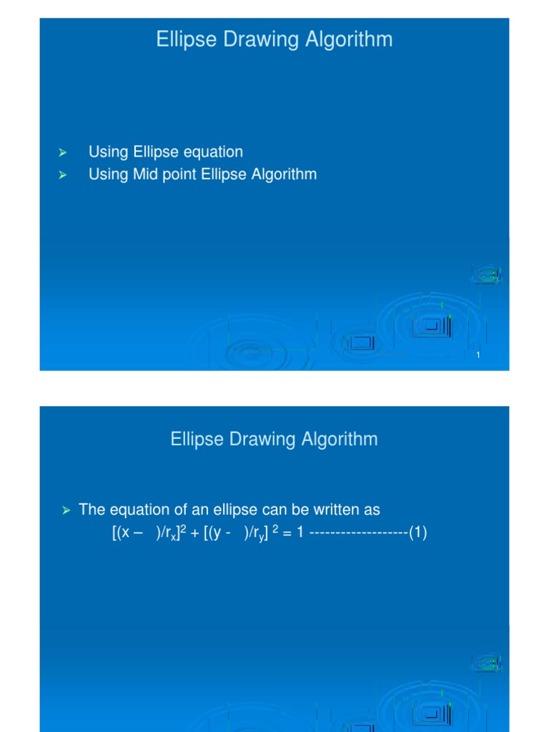 Midpoint Ellipse Drawing Algorithm | PDF | Ellipse | Mathematical Analysis