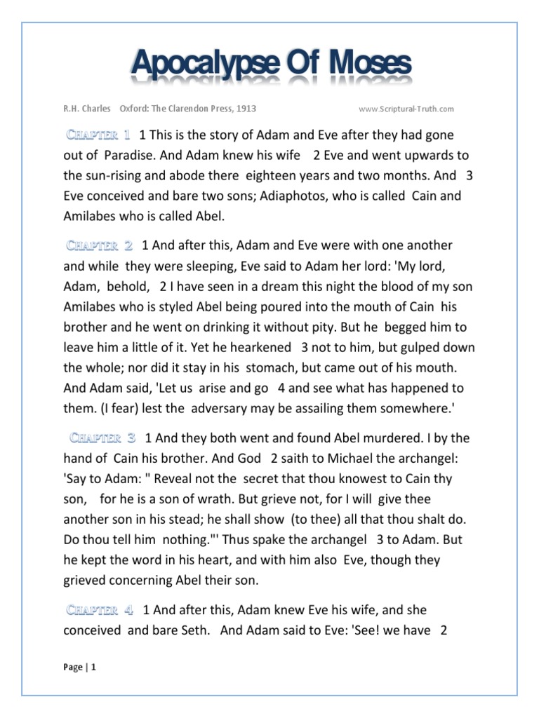 Apocalypse of Moses | PDF | Cain And Abel | Christianity