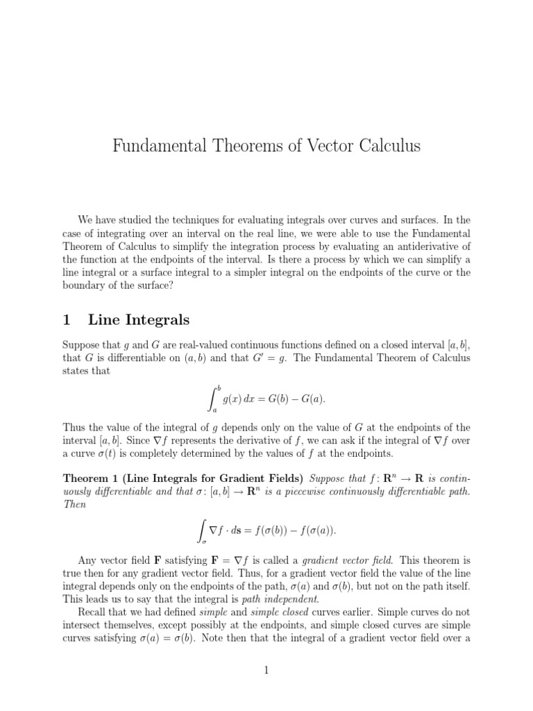 Notes On Vector Calculus | PDF | Integral | Derivative