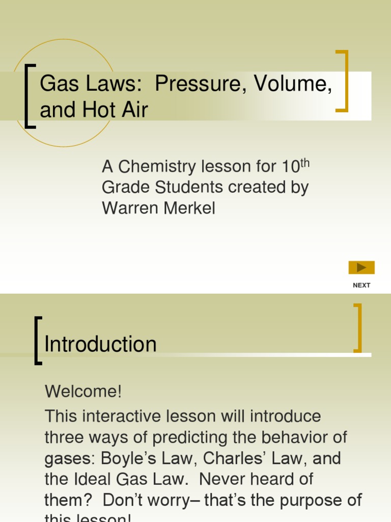 Gas Laws: Pressure, Volume, and Hot Air: A Chemistry Lesson For 10 ...