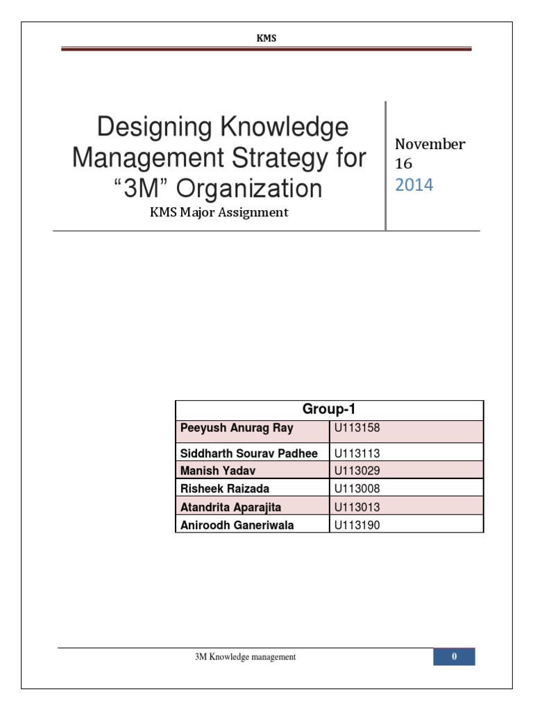 3M Knowledge Management-Group 1 | PDF | Brand | Strategic Management