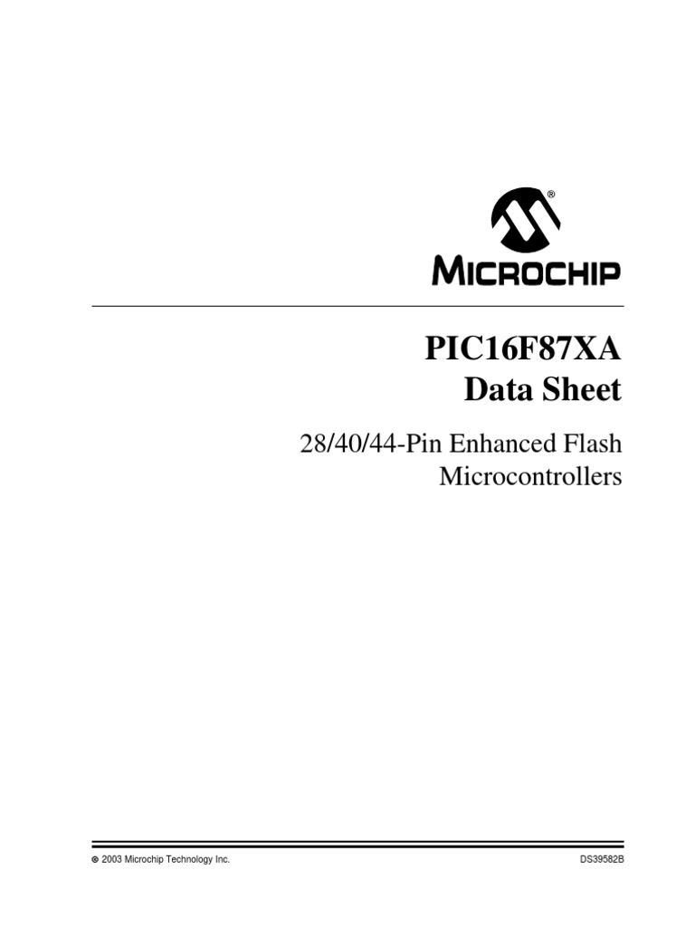 Pic16f87xa Data Sheet | PDF | Microcontroller | Flash Memory