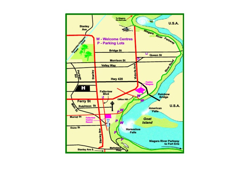 Niagara Falls Map and Directions Guide | PDF | Cooking, Food & Wine | Art
