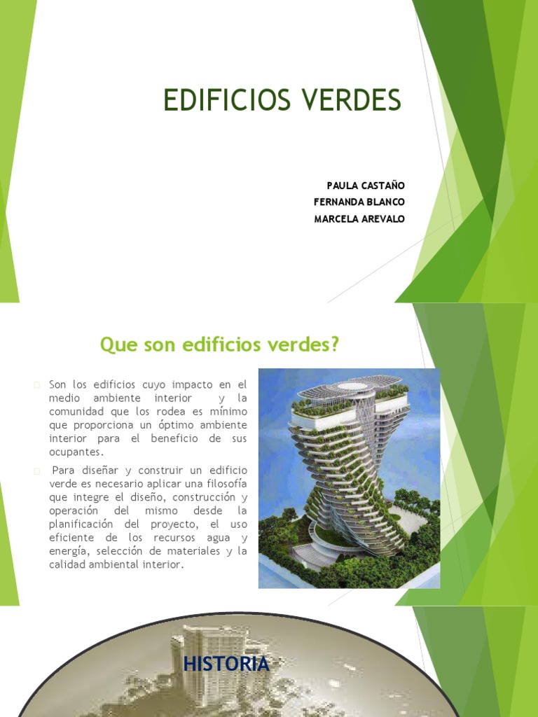 Edificios Verdes - PPTX 1 | PDF | Liderazgo en Energía y Diseño Ambiental | Sustentabilidad
