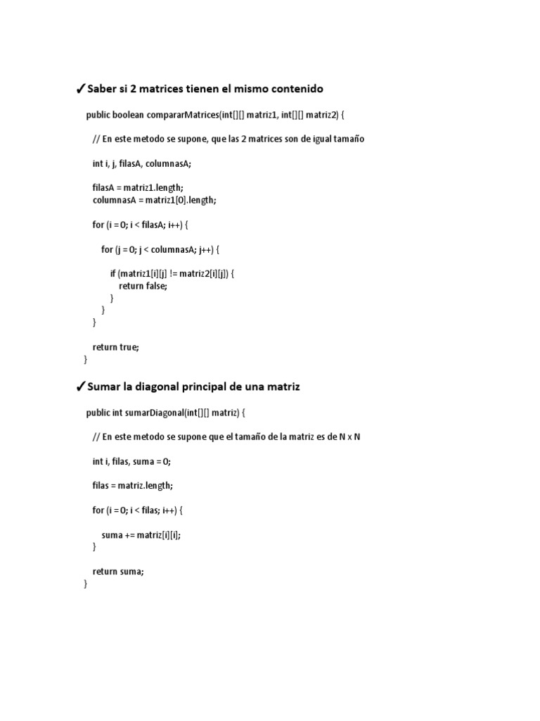 Java Ejercicios Matrices Resueltos | PDF