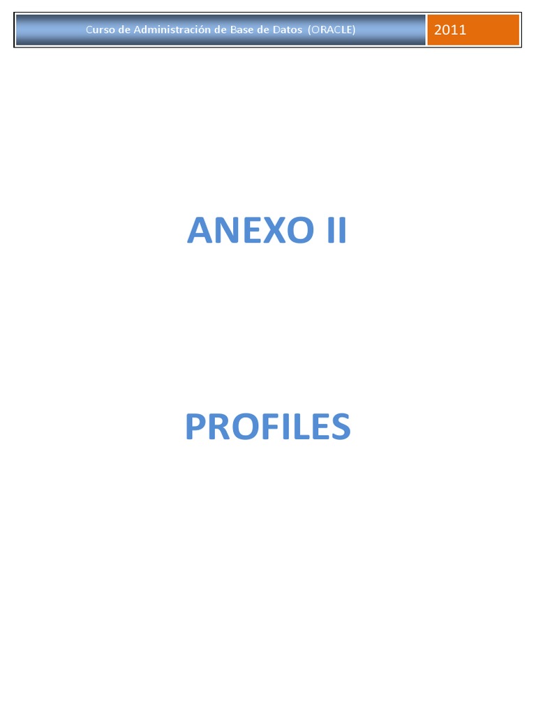 Anexo II - Profiles | PDF | Oracle Database | Login