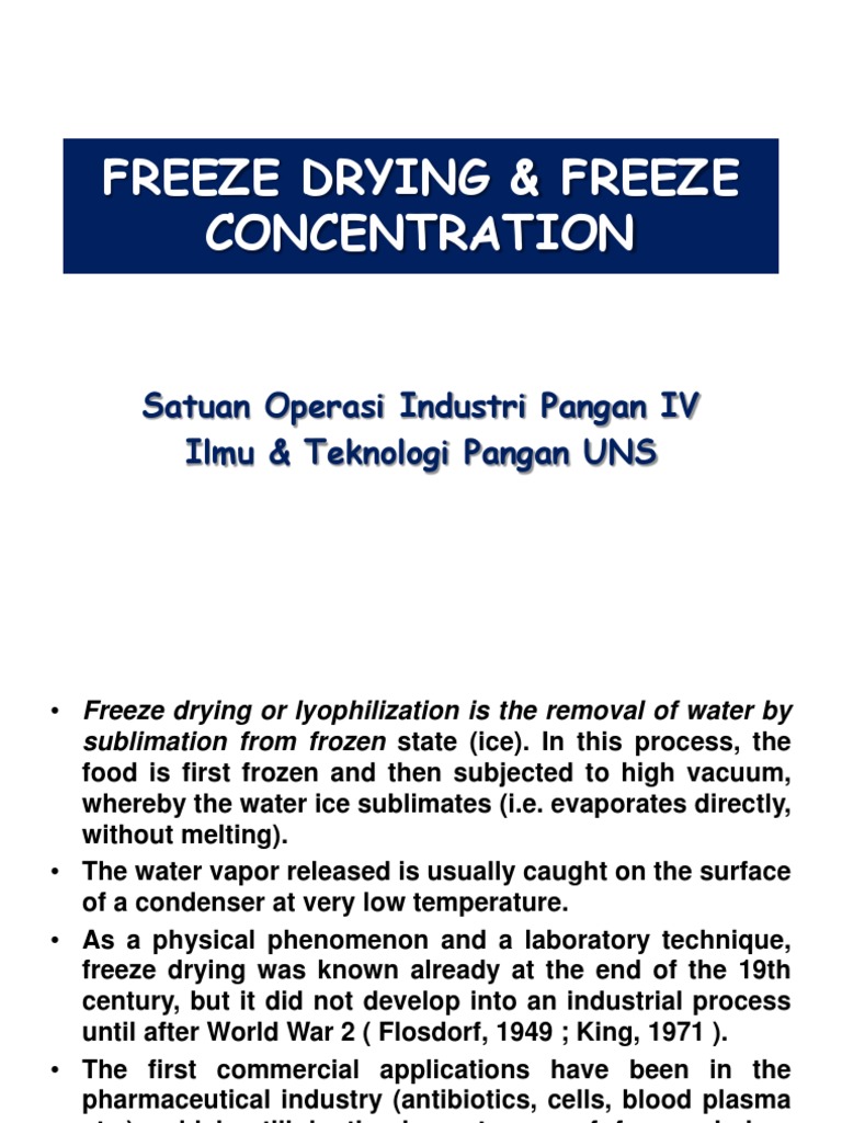 Freeze Drying & Freeze Concentration | PDF | Freeze Drying | Ice
