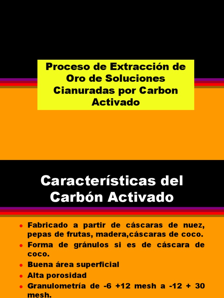 Extracción de Oro con Carbón Activado | PDF | Adsorción | Oro