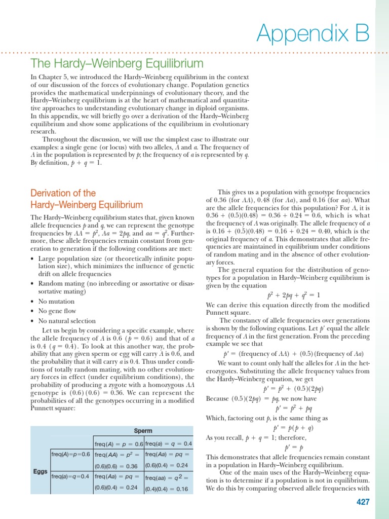 A3 - Appendix B | PDF | Fitness (Biology) | Allele