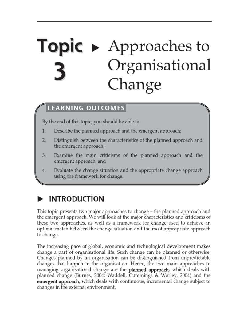 Comparing Planned and Emergent Change | PDF | Top Down And Bottom Up ...