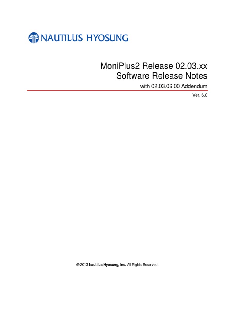 MoniPlus2 02.03.06.00 Release Notes | PDF | Automated Teller Machine ...