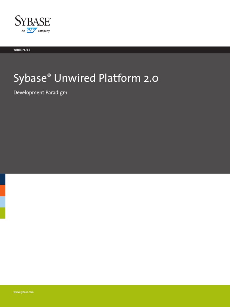 Sybase Unwired Platform 2.0: Development Paradigm | PDF | Mobile ...