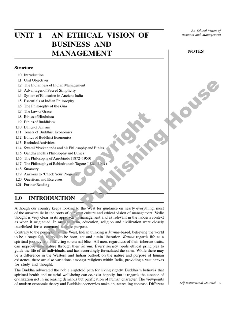 Business Ethics - Unit 1 | PDF | Karma | Moksha