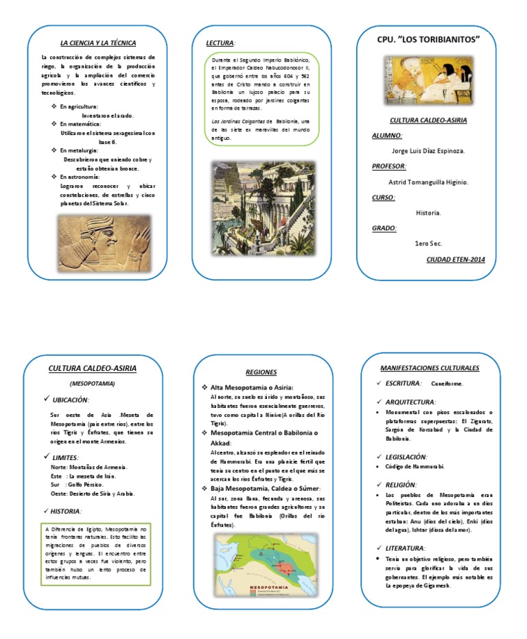 Cultura Caldeo-Asiria en Mesopotamia | PDF | Mesopotamia | Babilonia