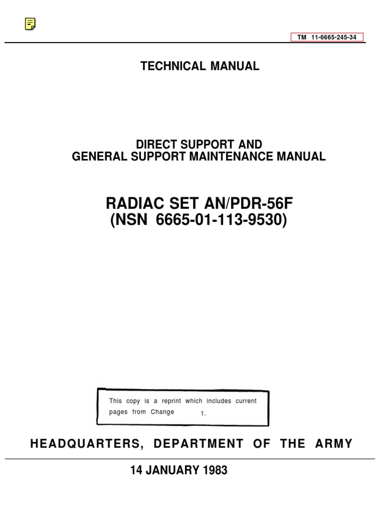 Radiac Set An/Pdr-56F (NSN 6665-01-113-9530) : Technical Manual | PDF ...