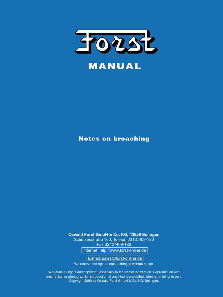Forst Broaching | PDF | Surface Roughness | Machining