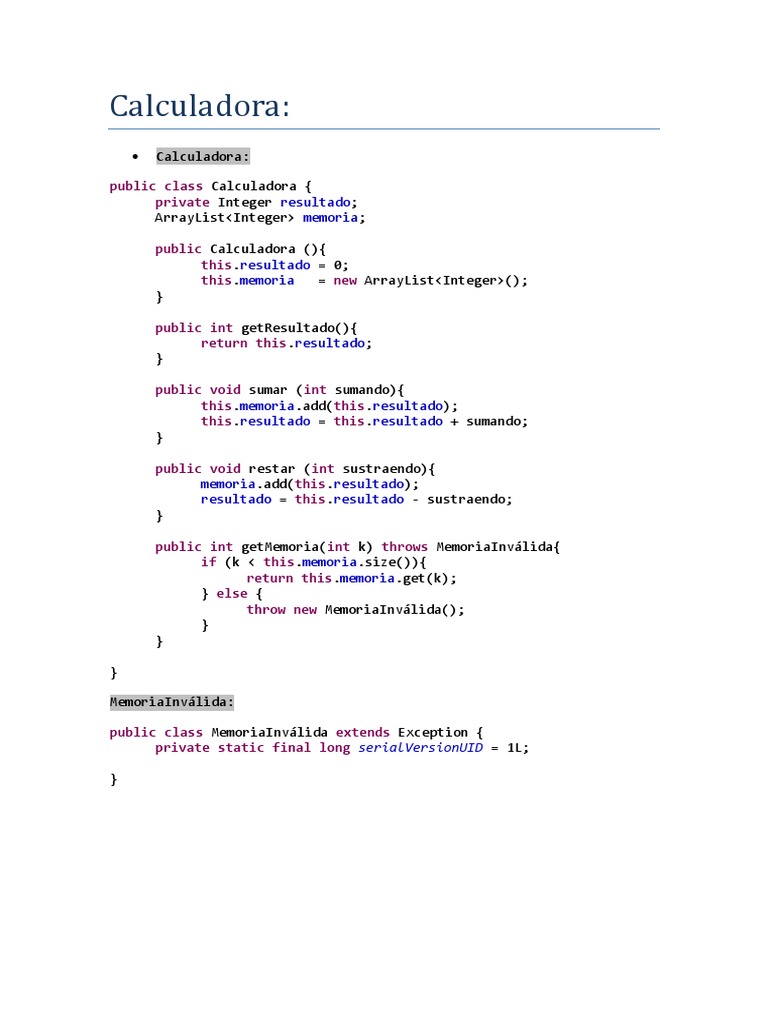 CalculaDora Java | PDF