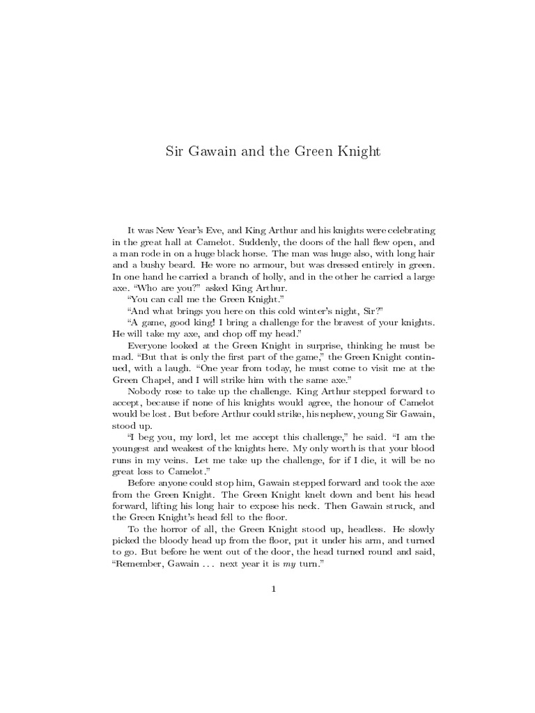 Gawain | PDF | Green Knight | Middle English Literature