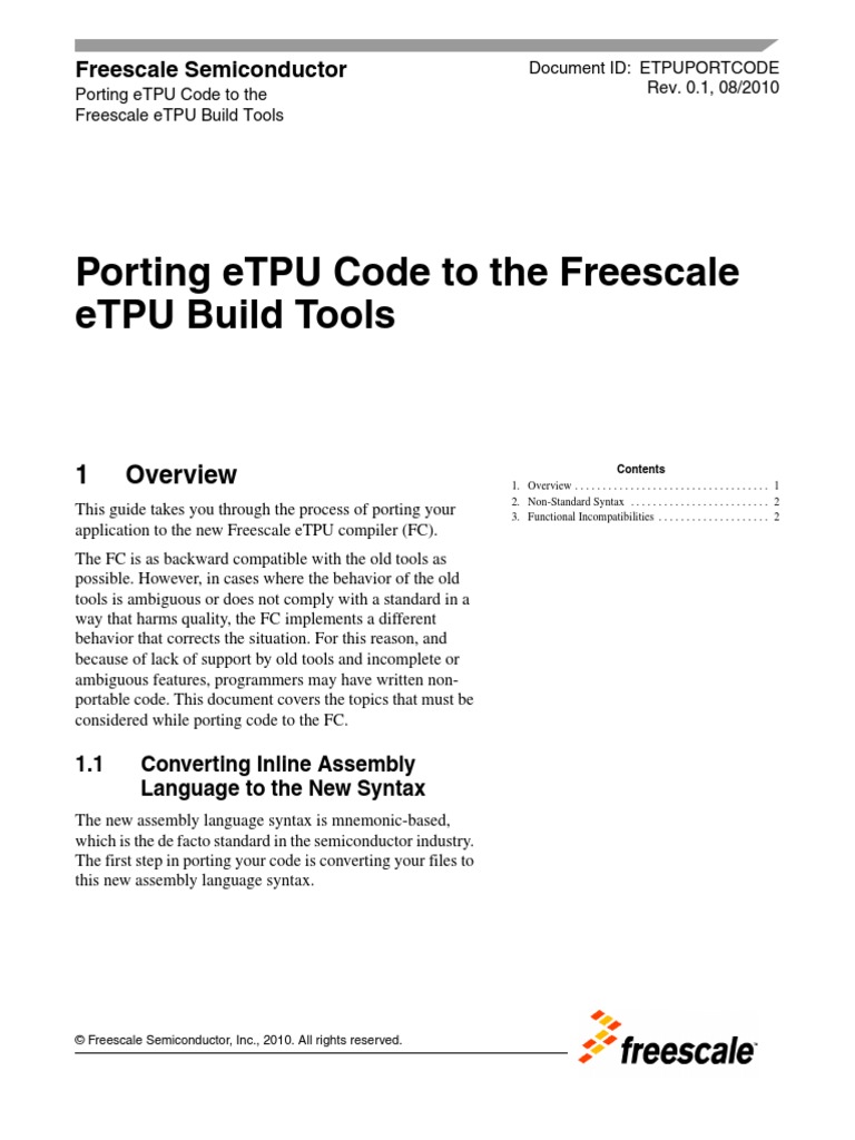 Porting ETPU Code To Freescale | PDF | C (Programming Language) | Assembly Language