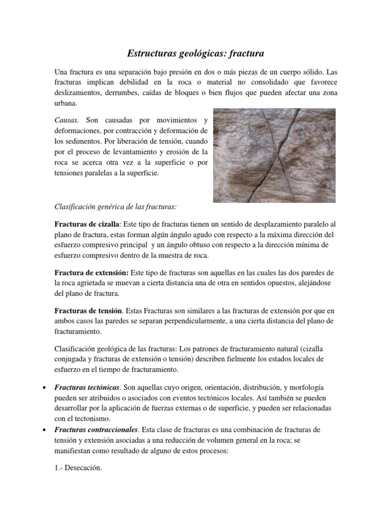 Fracturas | PDF | Roca (geología) | Earth Sciences