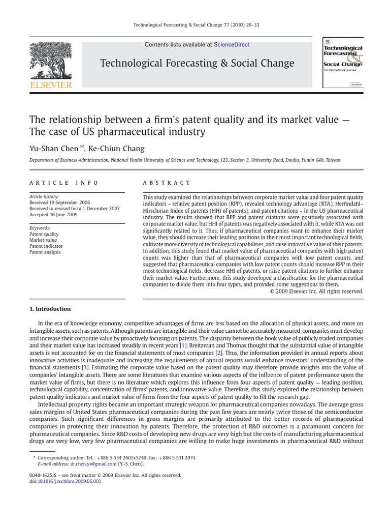 Technological Forecasting & Social Change: Yu-Shan Chen, Ke-Chiun Chang | PDF | Research And ...