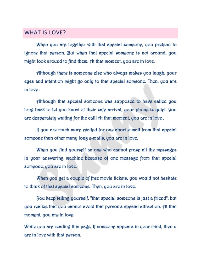 What Is Love | PDF | Romance (Love) | Love