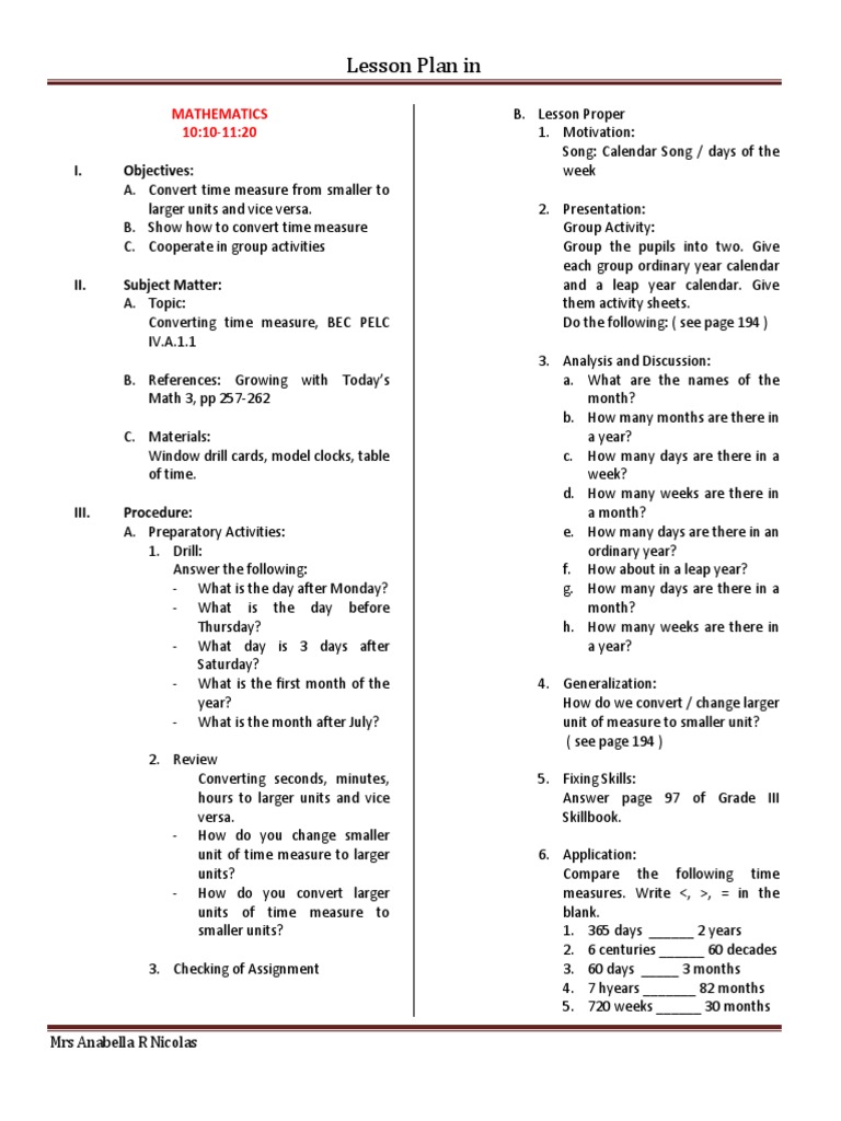 Lesson Plan Fil-5 | PDF | Subtraction | Lesson Plan