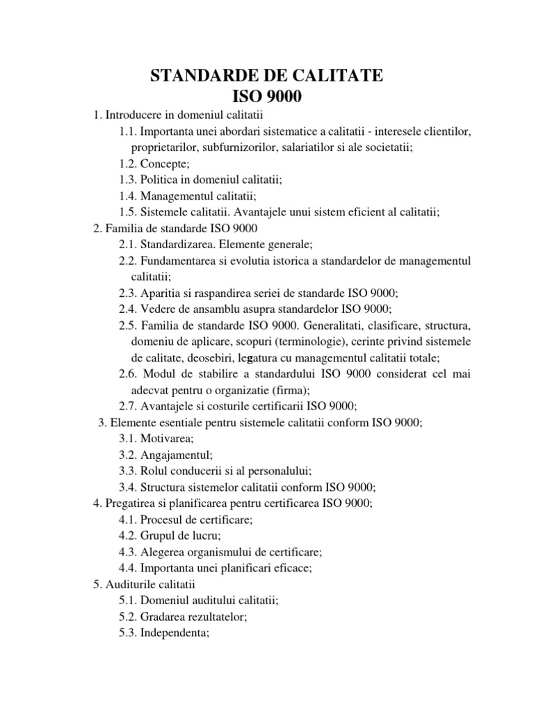 Standarde de Calitate Iso