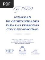 Ley 7600: Igualdad para Personas con Discapacidad | PDF | Igualdad ...