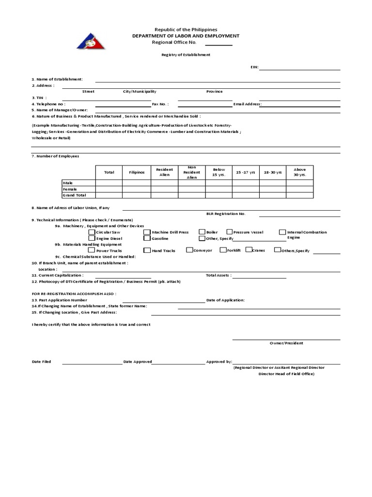 Rule 1020 New Establishment Registration | PDF | Engines | Machines