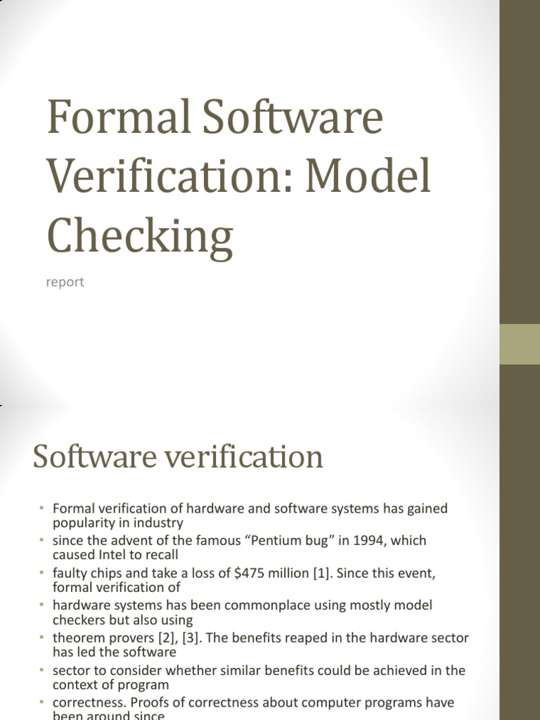 Formal Software Verification: Model Checking | PDF | Computers | Technology & Engineering