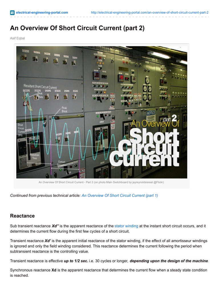 Short Circuit Current | PDF | Electromagnetic Induction | Electric Current