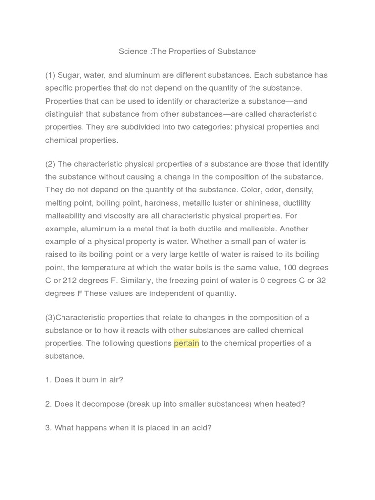The Properties of Substance | PDF | Chemical Substances | Candle