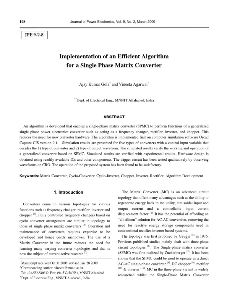 Single Phase Matrix Converter | PDF | Power Inverter | Power Electronics